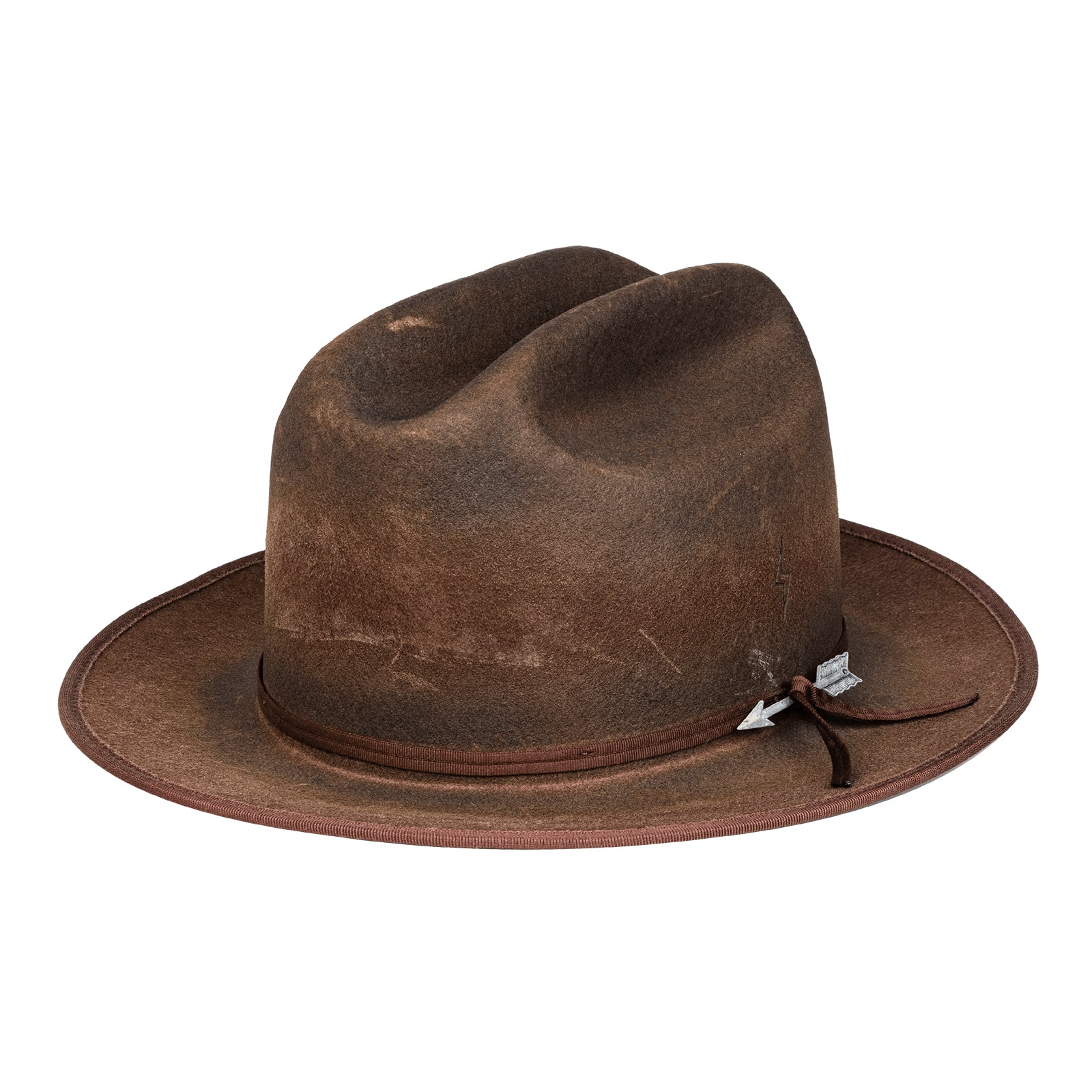 Zenith - Distressed Finish Arrow Sign Open Road Felt Hat – Ruediger Hats