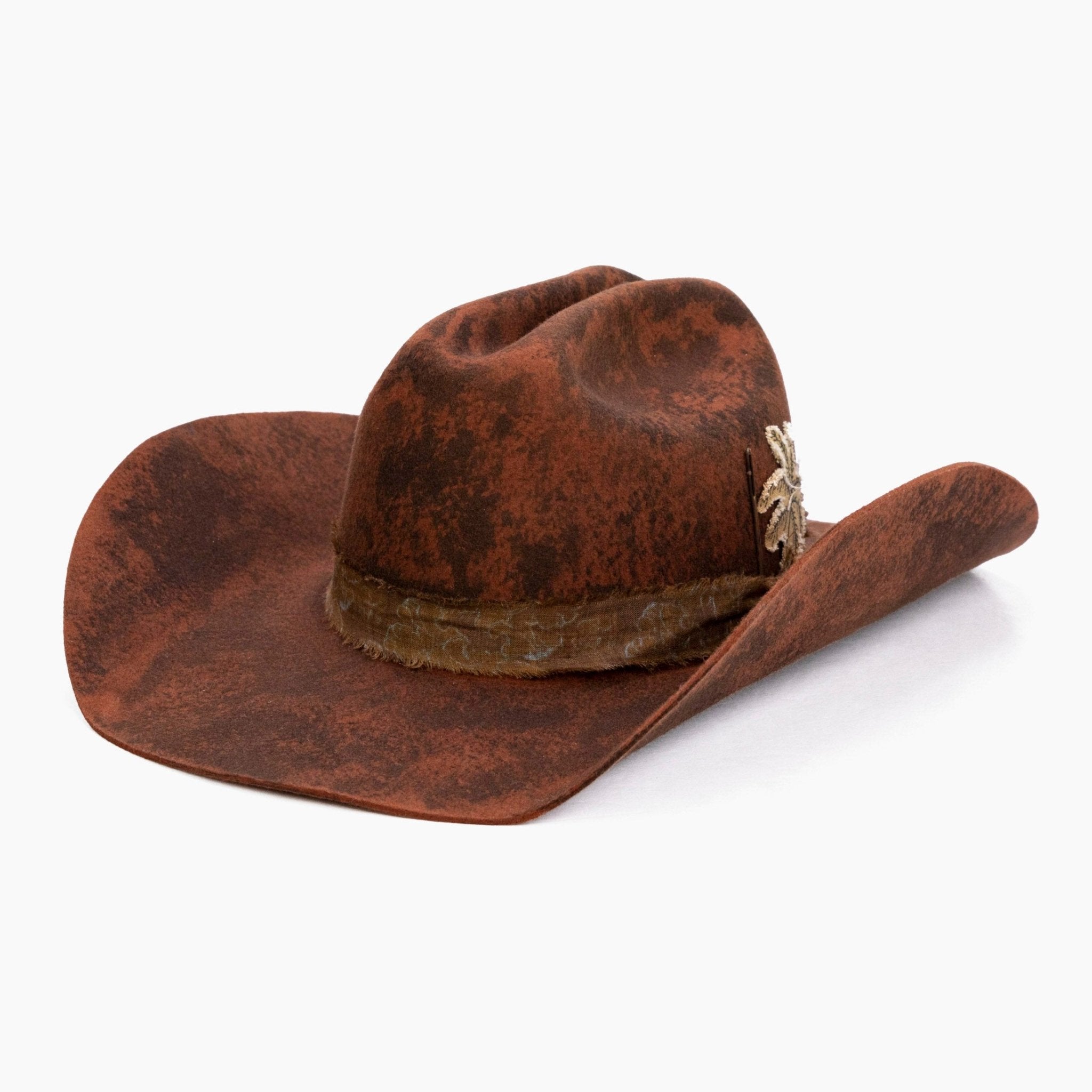 Rustborn – Distressed Cowboy Hat with Stitch Detail – Ruediger Hats