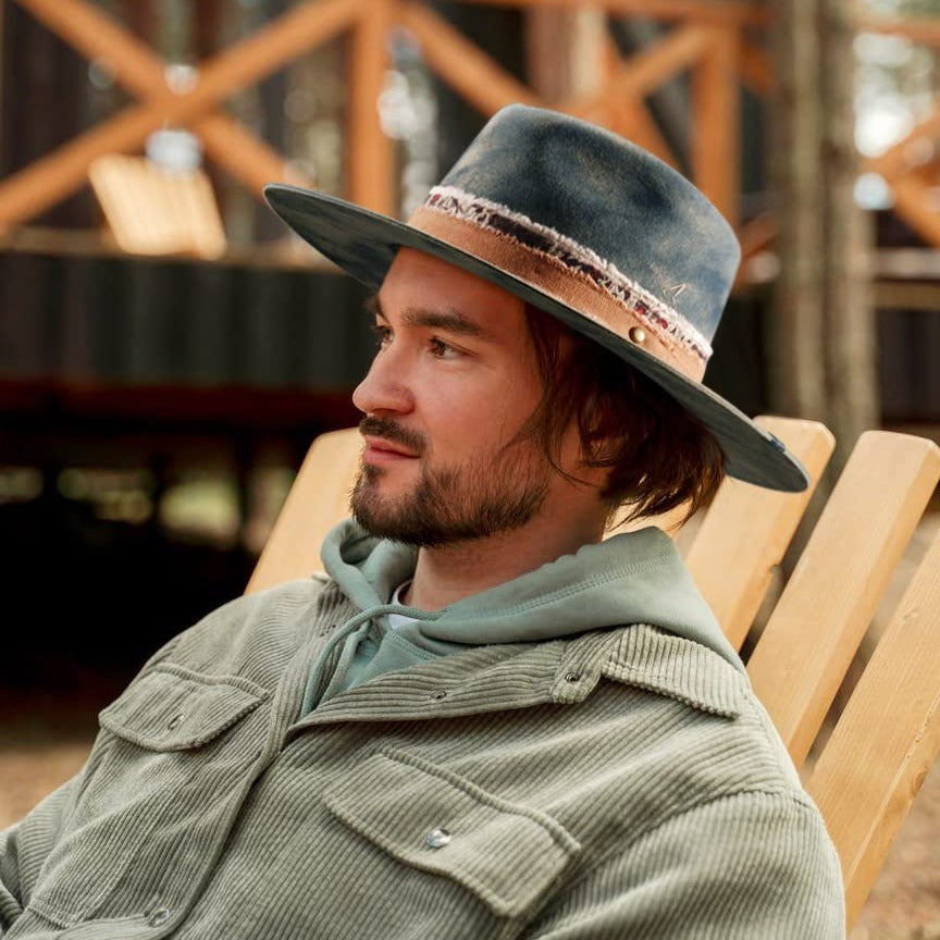 Nebula - Distressed Classic Fedora Wool Felt Hat – Ruediger Hats