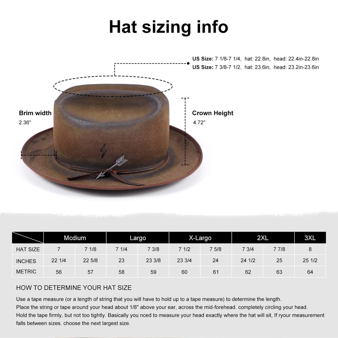 Distressed Finish Arrow Sign Felt Fedora Hat – Ruediger Hats