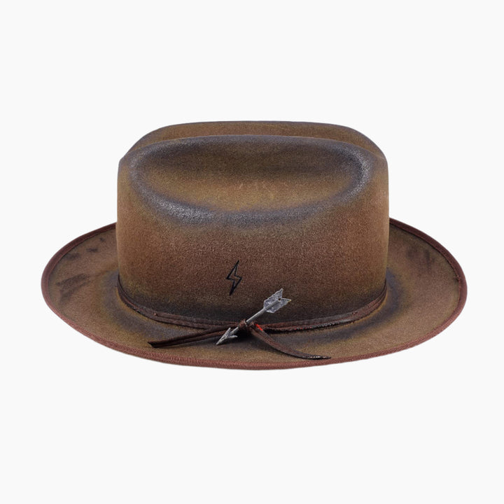 Ruediger Hats | Premium Vintage Wool Felt Stiff Flat Brim Fedora Hat