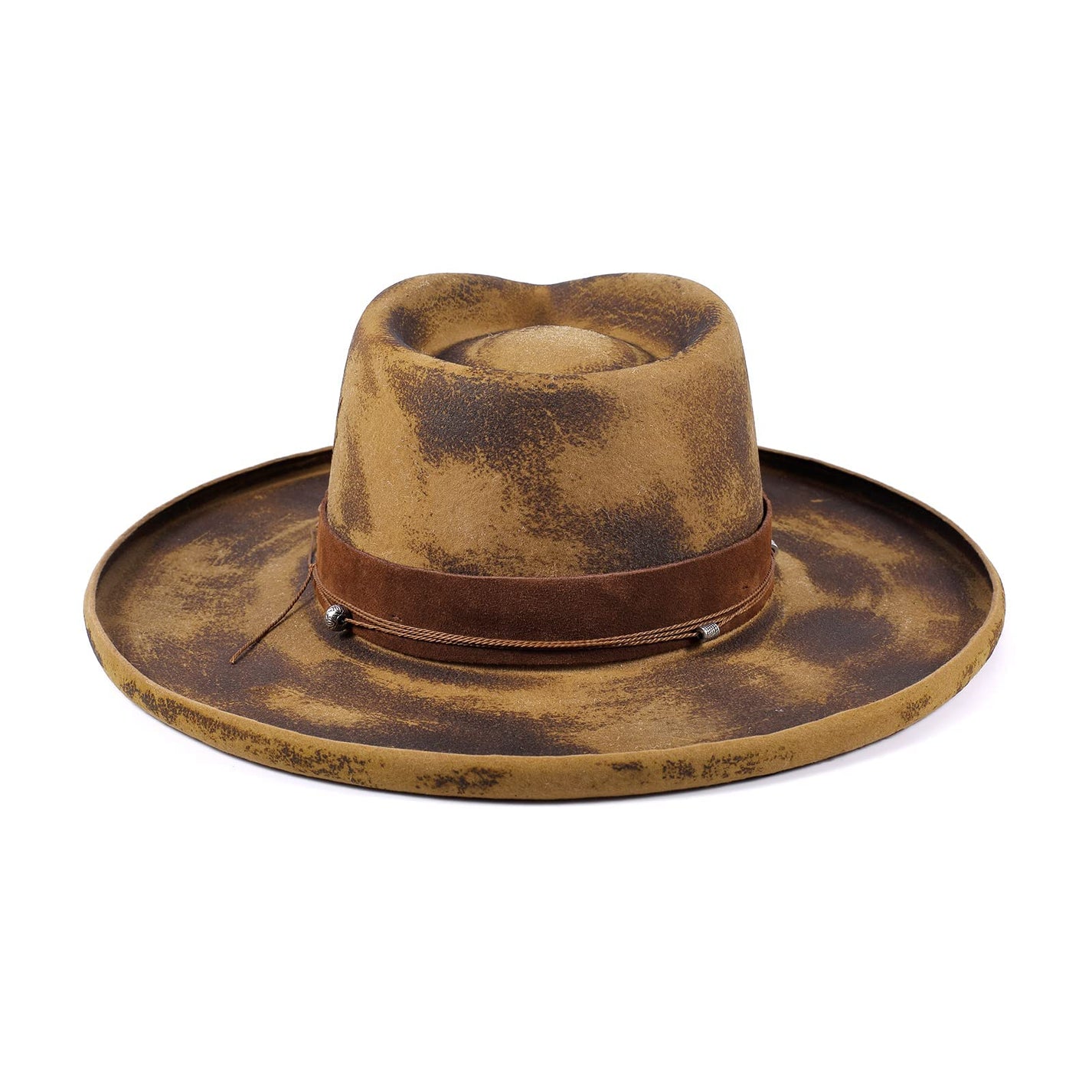 Echo - Handcrafted Burned Distressed Pencil Brim Fedora Hat – Ruediger Hats