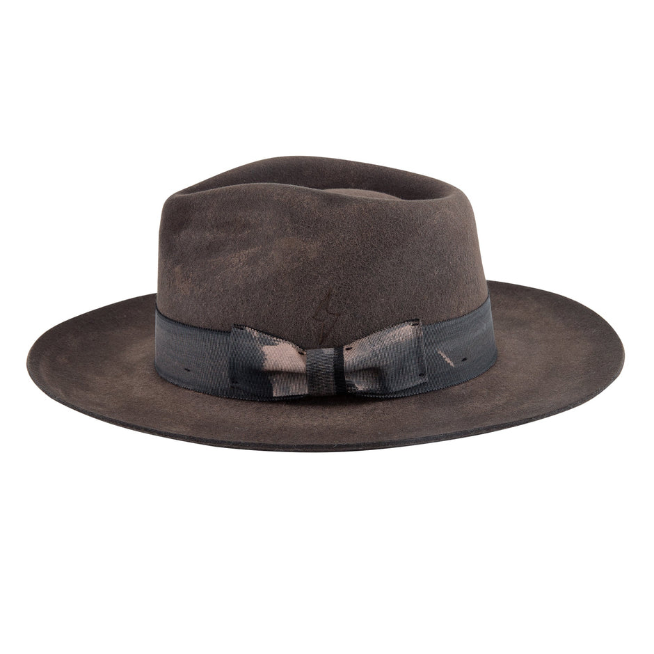 Ruediger Hats | Premium Vintage Wool Felt Stiff Flat Brim Fedora Hat