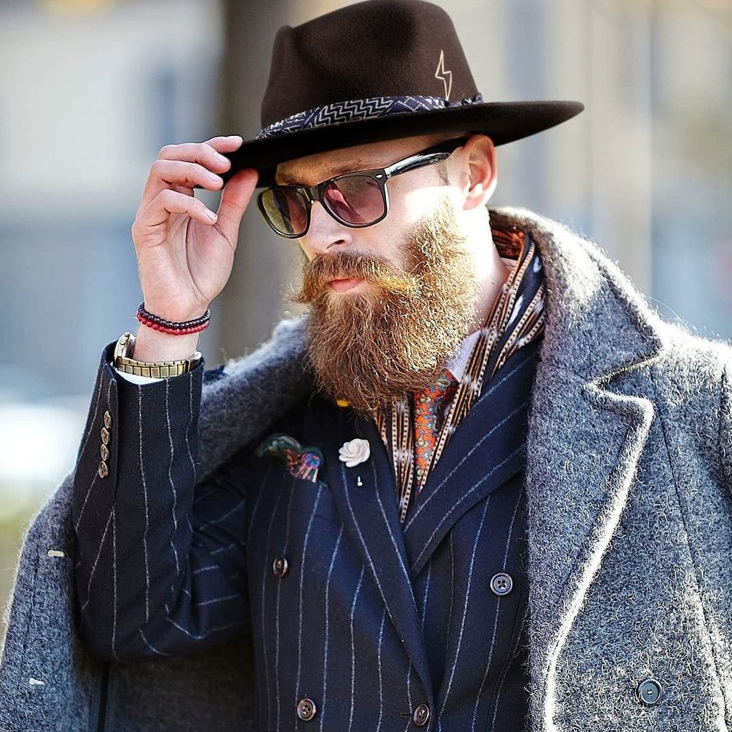 Ruediger Hats | Premium Vintage Wool Felt Stiff Flat Brim Fedora Hat