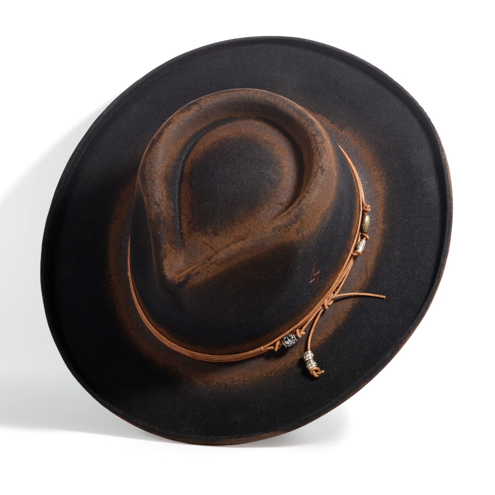 Noir - Handcrafted Classic Vintage Distressed Fedora Hat – Ruediger Hats