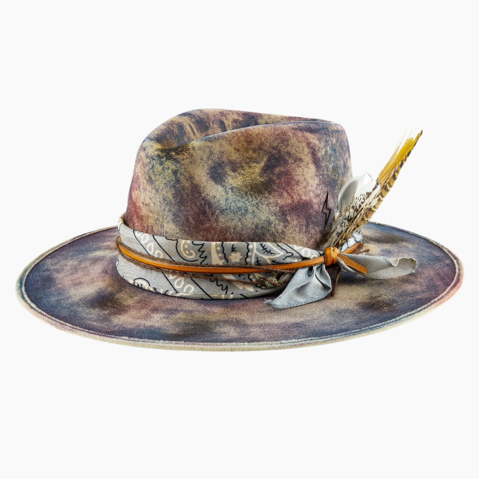 Ruediger Hats | Premium Vintage Wool Felt Stiff Flat Brim Fedora Hat